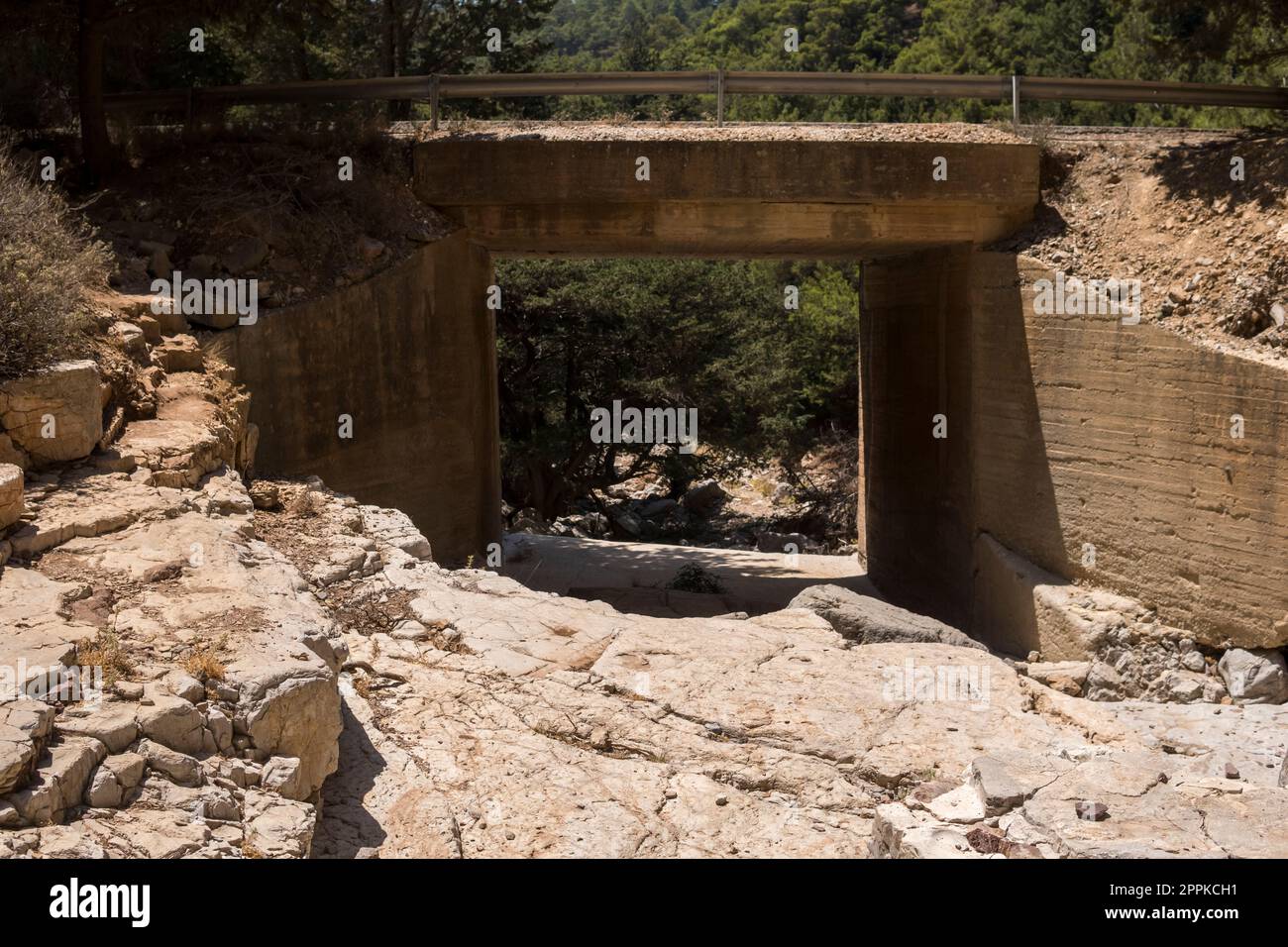 bridge over an empty valley of a small stream Stock Photo - Alamy