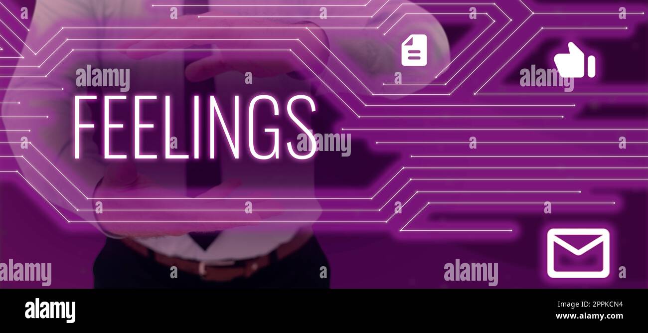 Text showing inspiration Feelings. Internet Concept causing happy ...