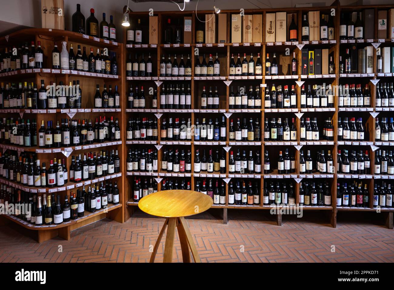 Interior of a wine shop in La Morra, Piedmont, Italy Stock Photo - Alamy