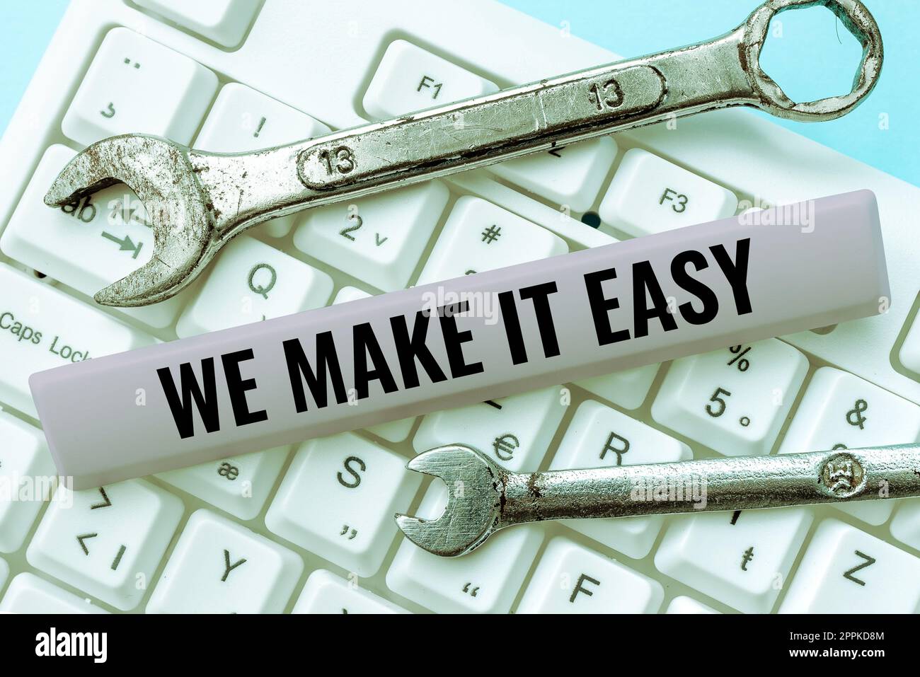 Sign displaying We Make It Easy. Word Written on Offering solutions ...