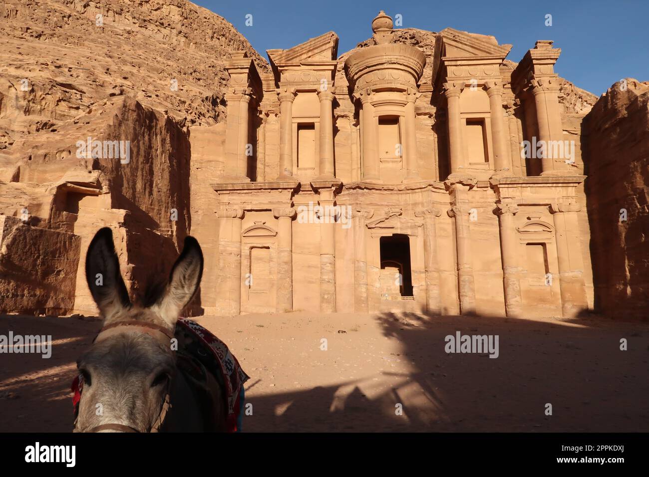Donkey in front monastery hi-res stock photography and images - Alamy