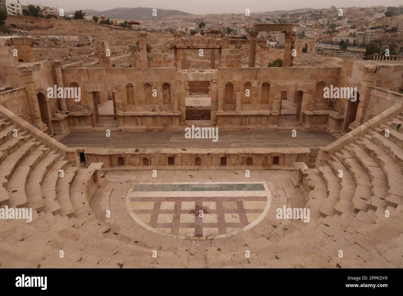 The North Theater in the ancient site of Gerasa, Jerash, Jordan Stock ...