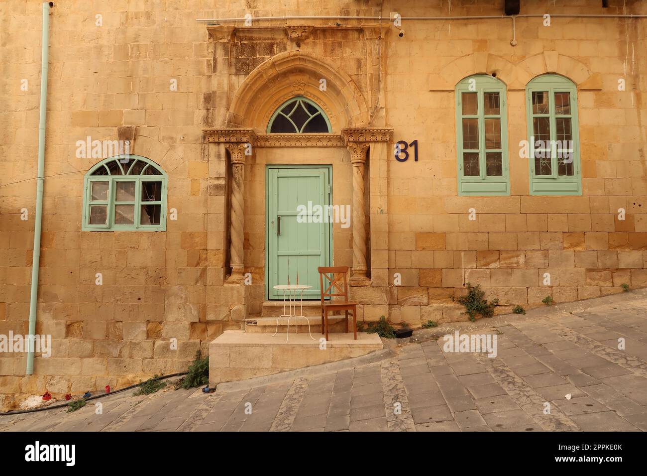 Beautiful facade of a house in As-Salt, Salt, Jordan Stock Photo - Alamy