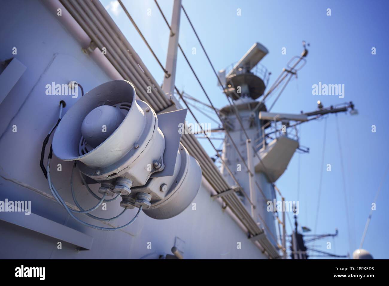 Loudspeaker on a wall of a military ship Stock Photo - Alamy