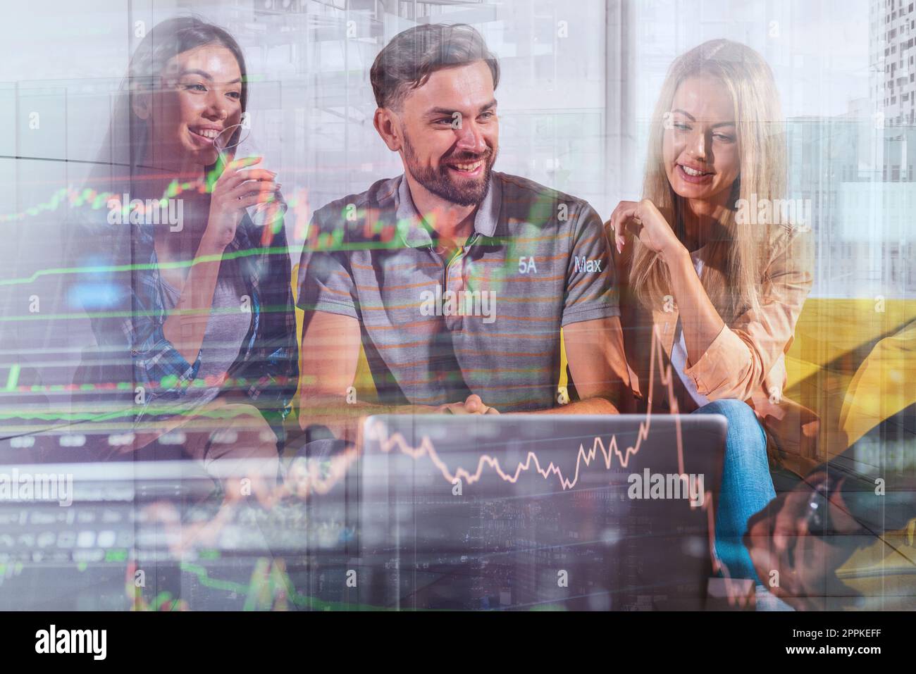 People work together in a modern office as teamwork and partner Stock ...