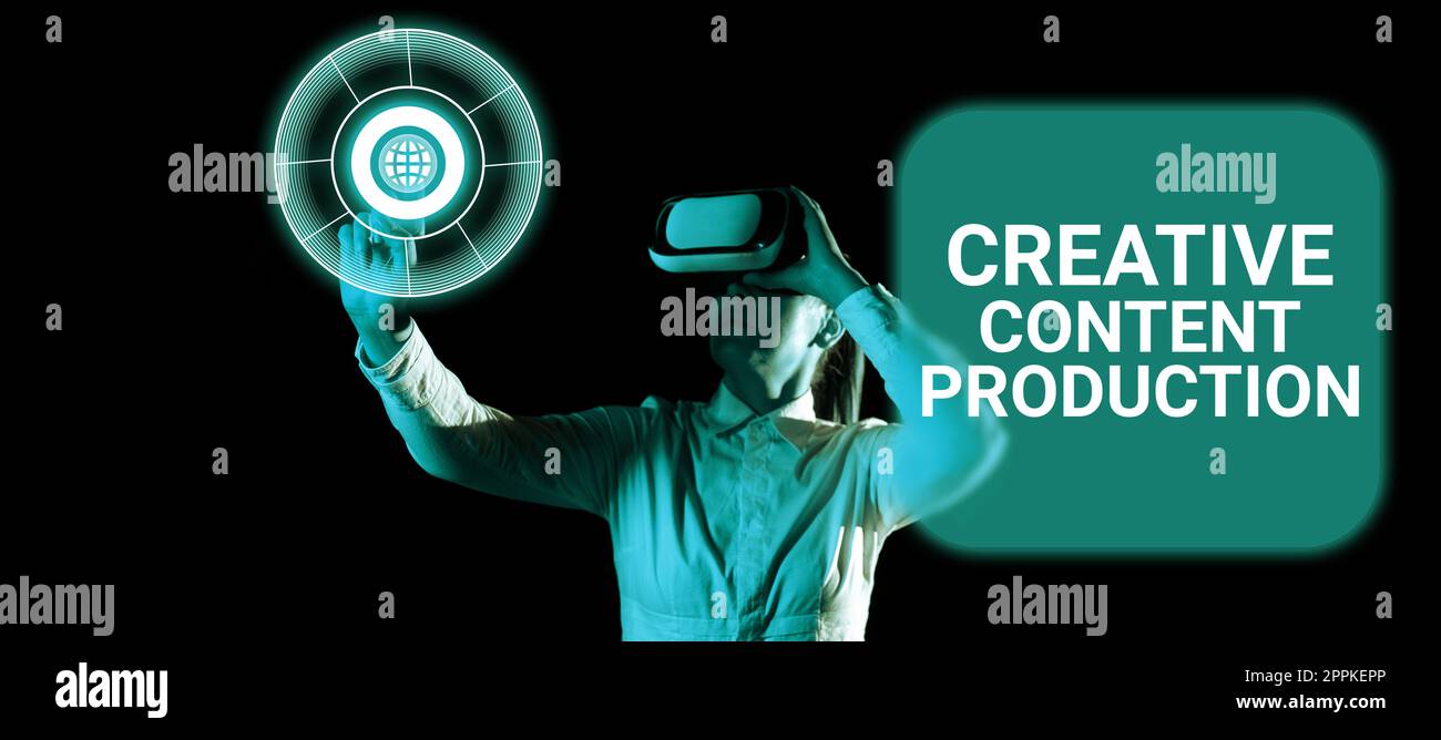 Conceptual display Creative Content Production. Internet Concept ...