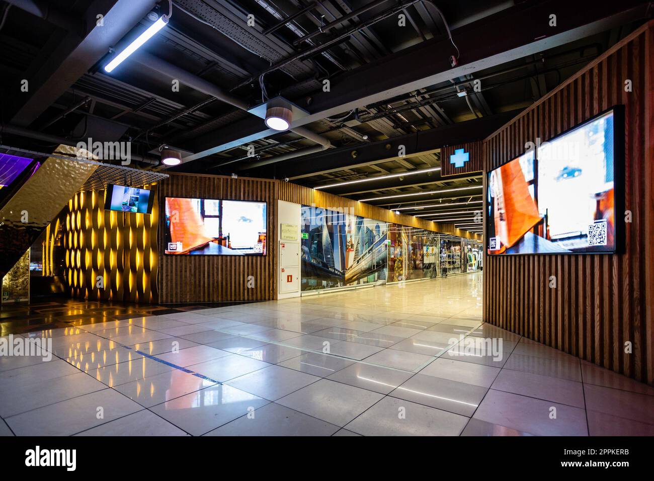 interior of pedestrian Bagration Bridge in Moscow Stock Photo - Alamy