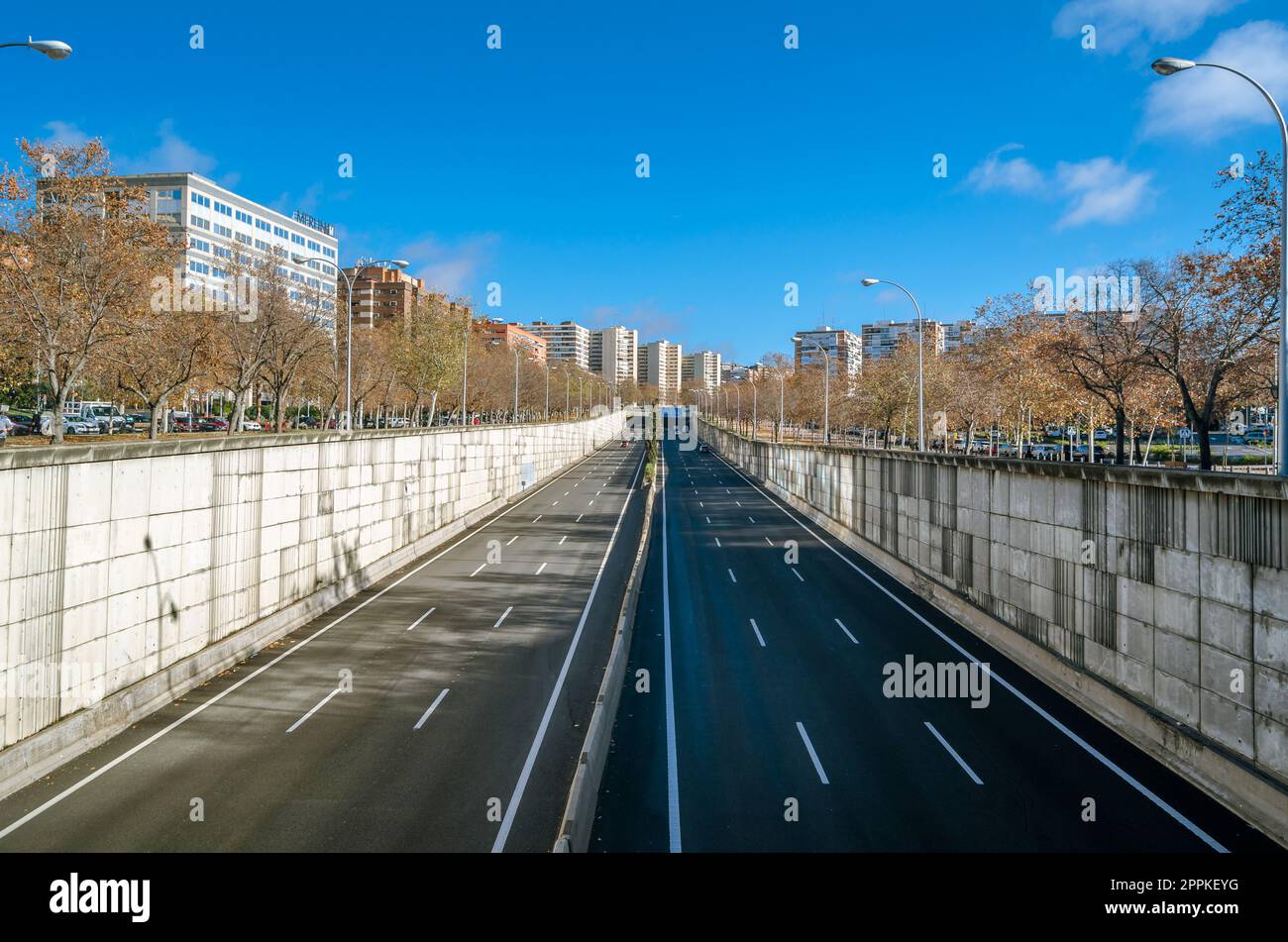MADRID, SPAIN - DECEMBER 27, 2021: The M30 ring road in Madrid, Spain ...