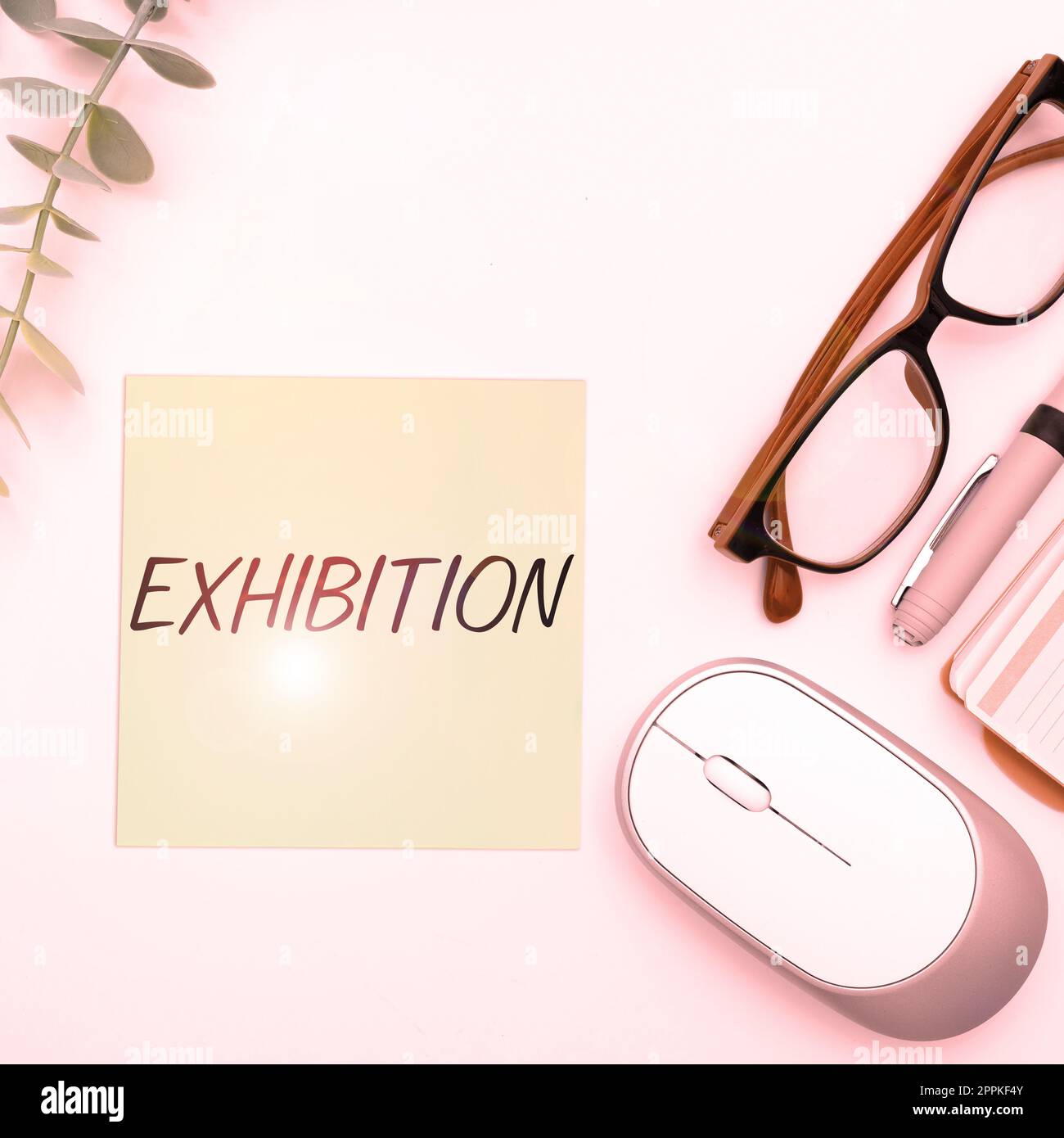 Conceptual display Exhibition. Business idea and act of exposing ...