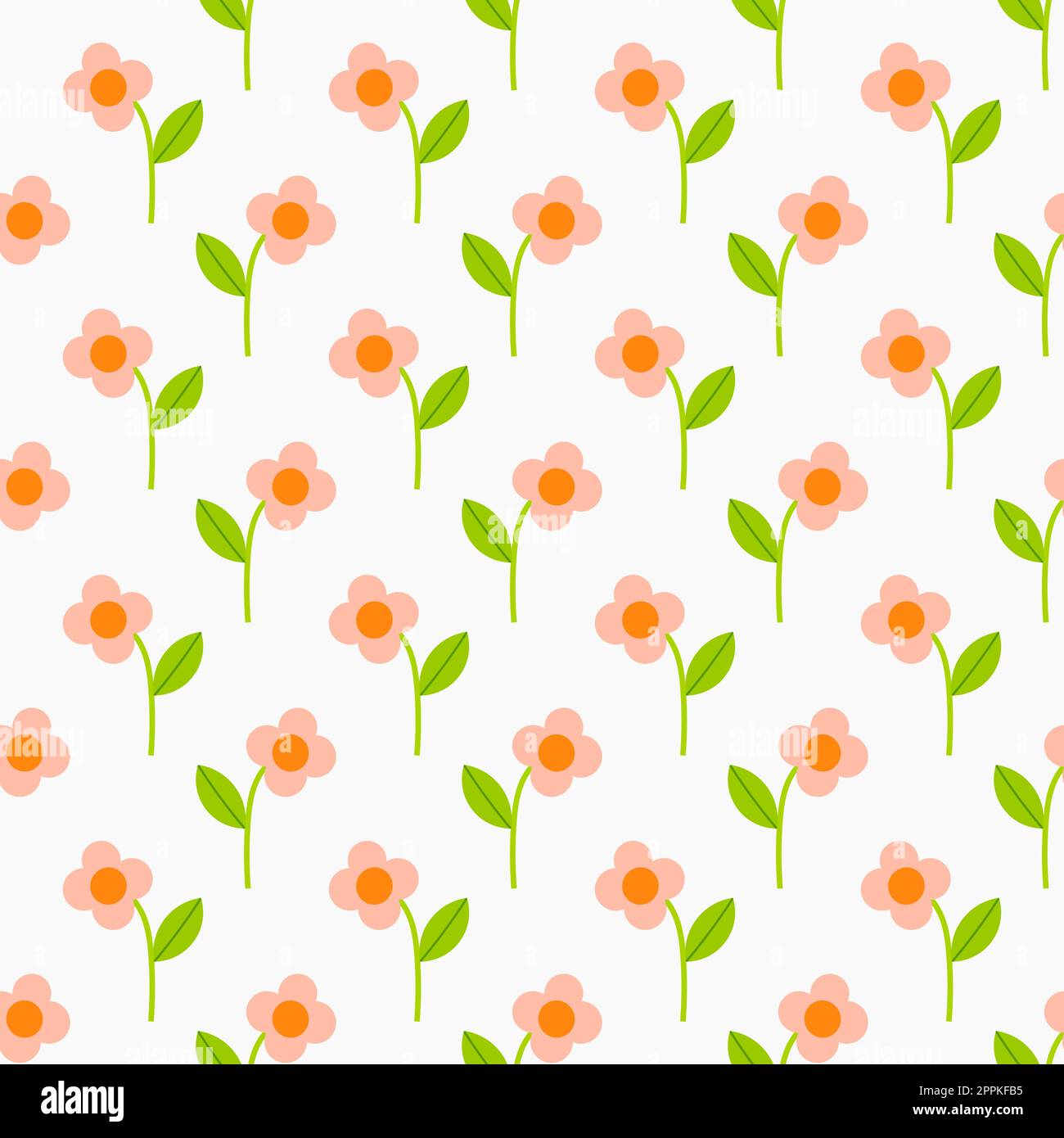 Pink cute flowers seamless pattern. Vector illustration Stock Vector ...