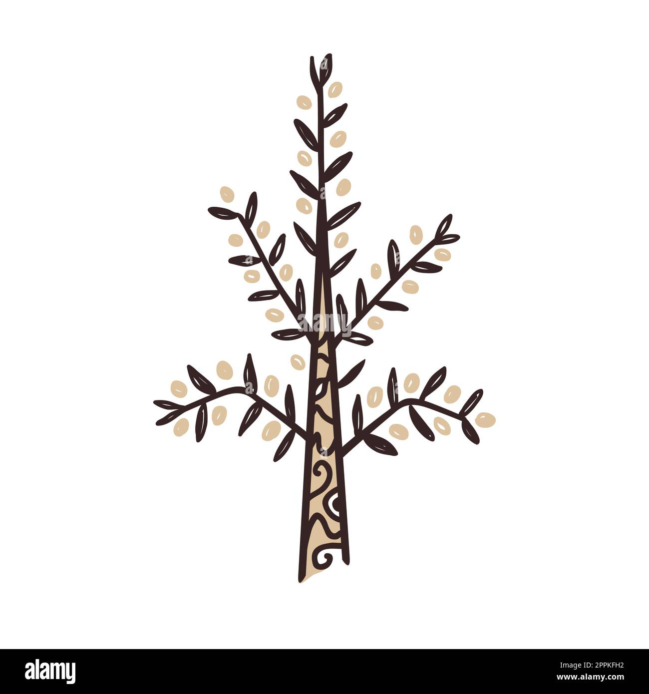 Olive tree silhouette icon vector isolated with gold and white. Naive ...