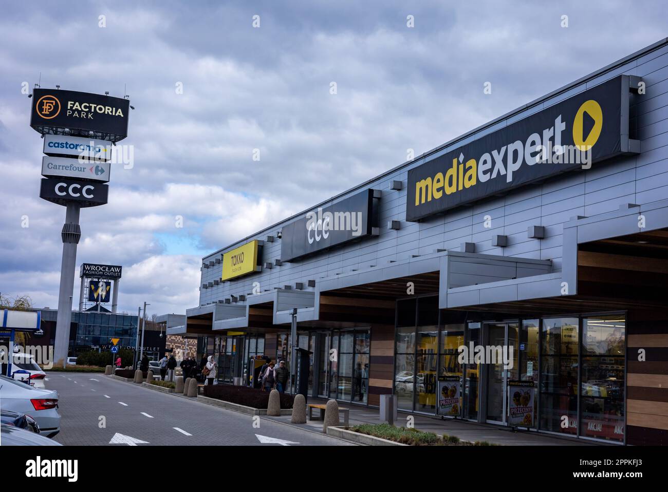 Wroclaw, Poland - April 5, 2023: Media Expert company logo on the ...