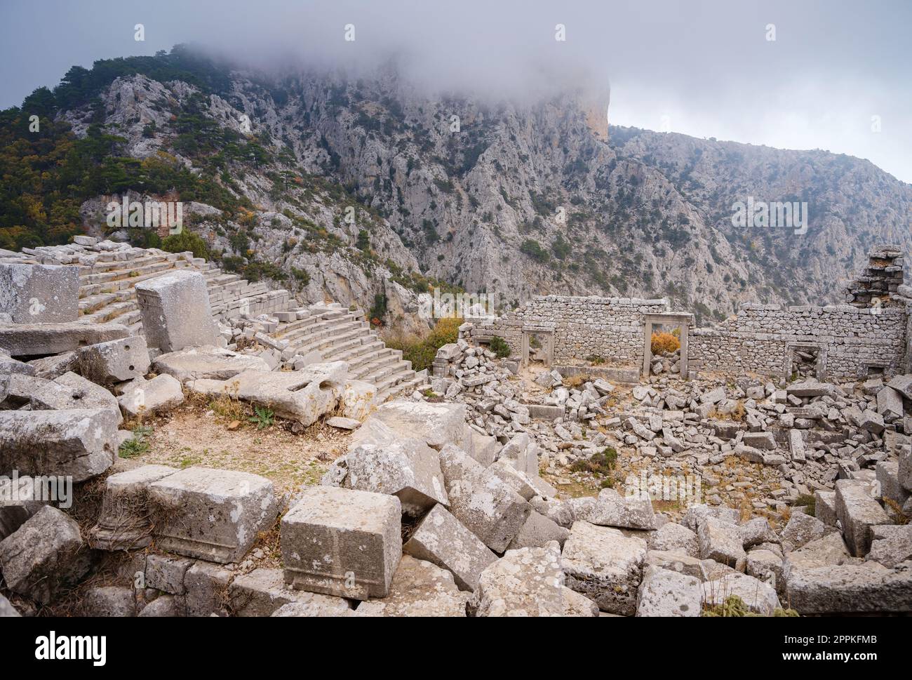 Autumn walk by ancient amphitheatre in city Termessos Ancient City ...