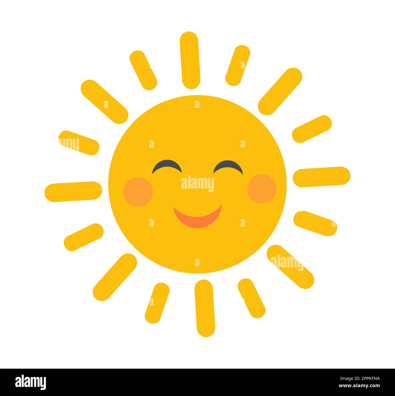 Cute sun icon isolated on white background. Vector illustration Stock ...