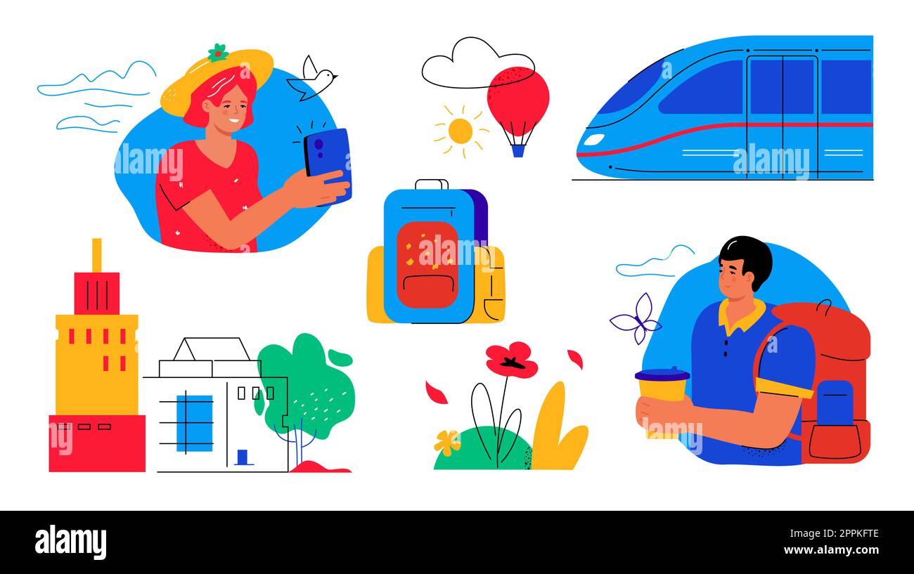 Girl landscape design tourism Stock Vector Images - Alamy