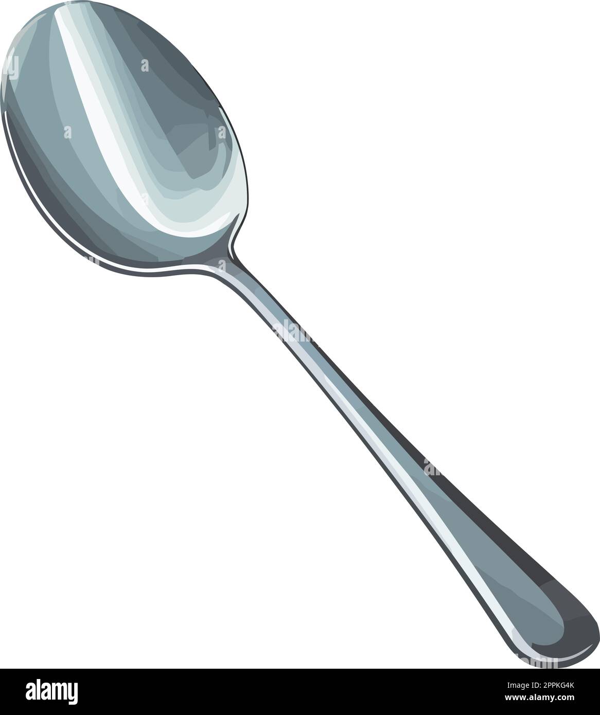Shiny metal spoons reflect on white Stock Vector Image & Art - Alamy