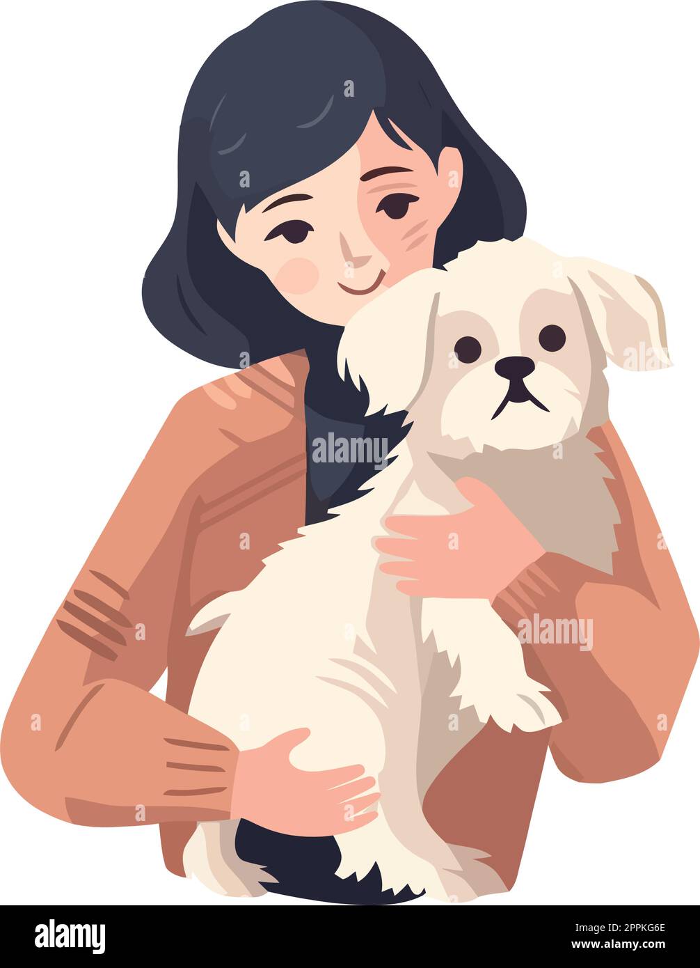 Cute puppy sitting on lap Stock Vector Image & Art - Alamy