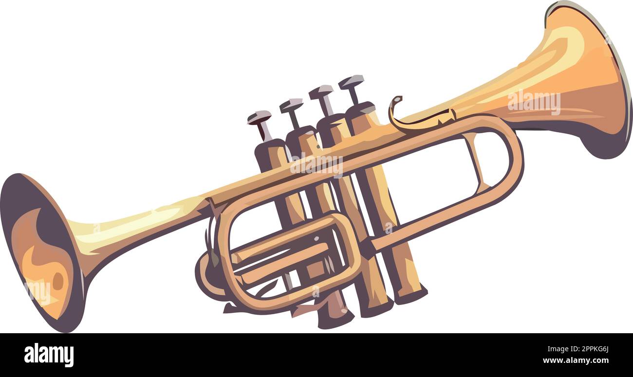 Playing old trumpet Stock Vector Images - Alamy