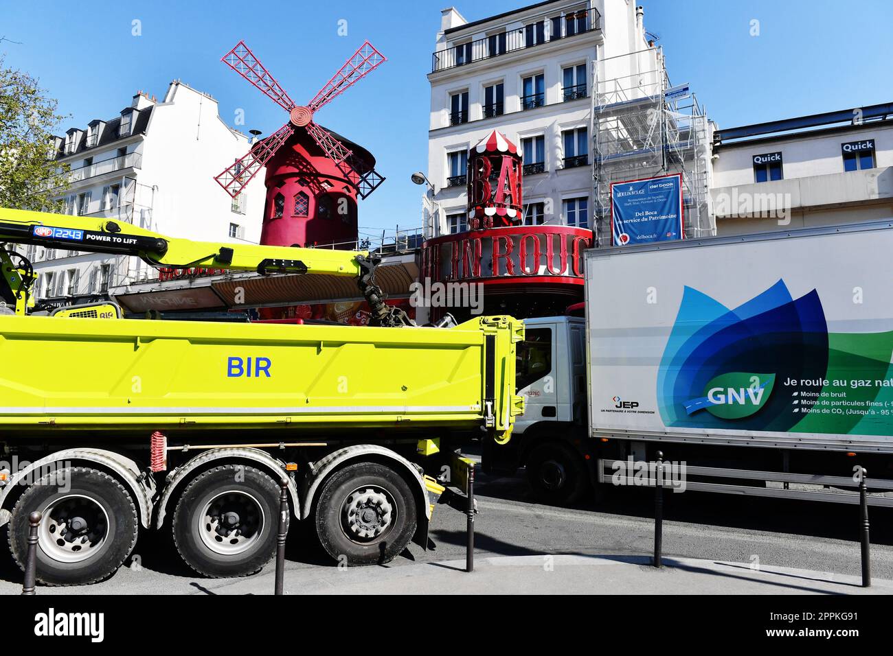Trucks Traffic Jam in Montmartre - Paris - France Stock Photo - Alamy