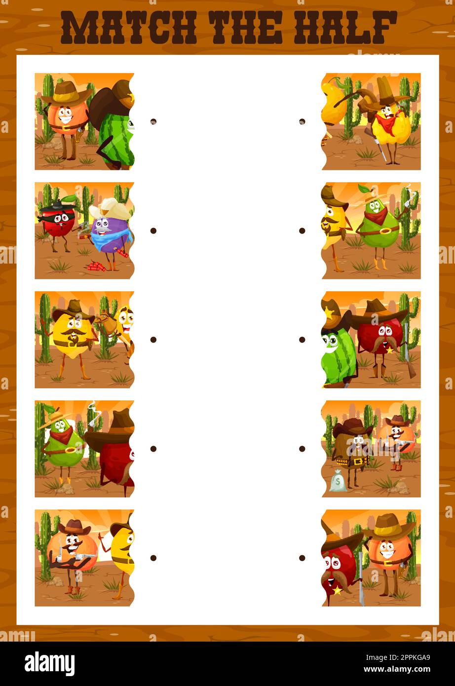 Match the half of cartoon fruit western cowboy, ranger, sheriff and ...