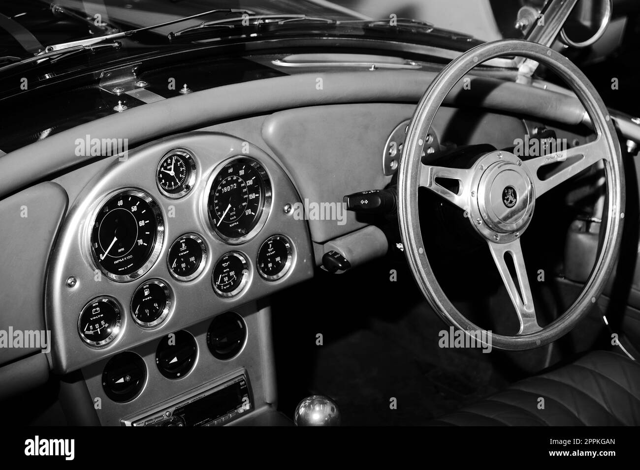 AC Cobra Dashboard (B&W Stock Photo - Alamy