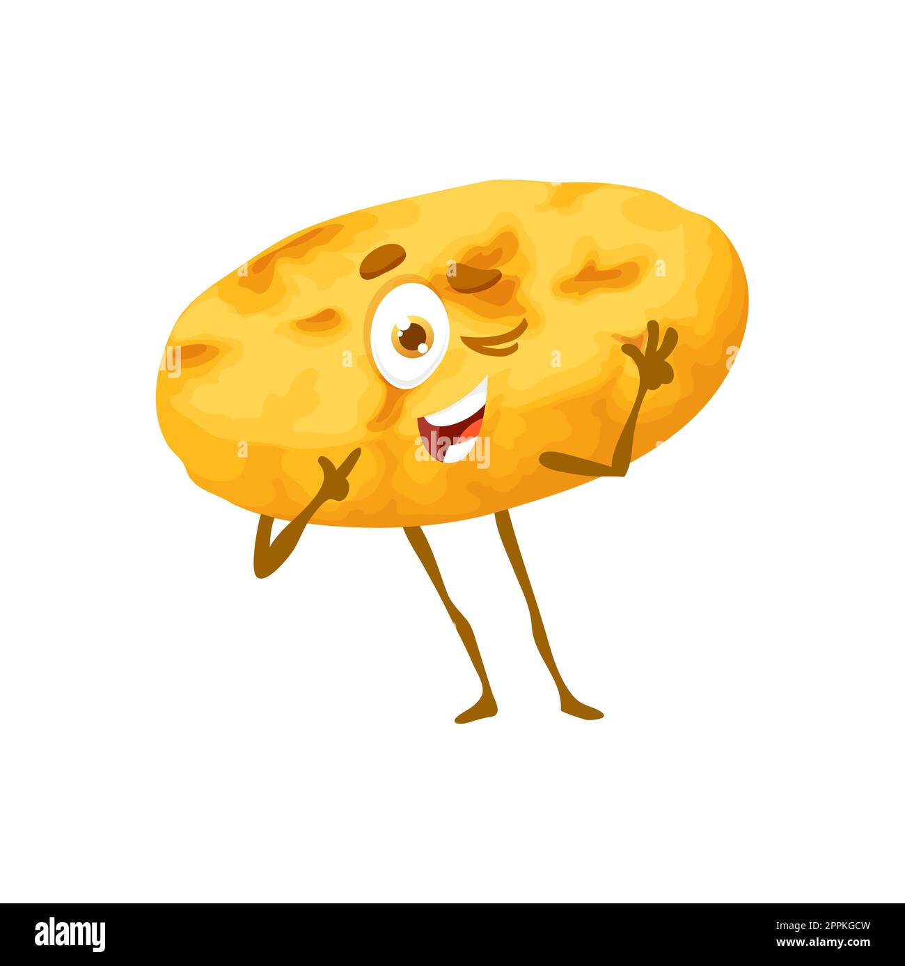 Cartoon corn arepa bread character, vector bakery and pastry food with ...
