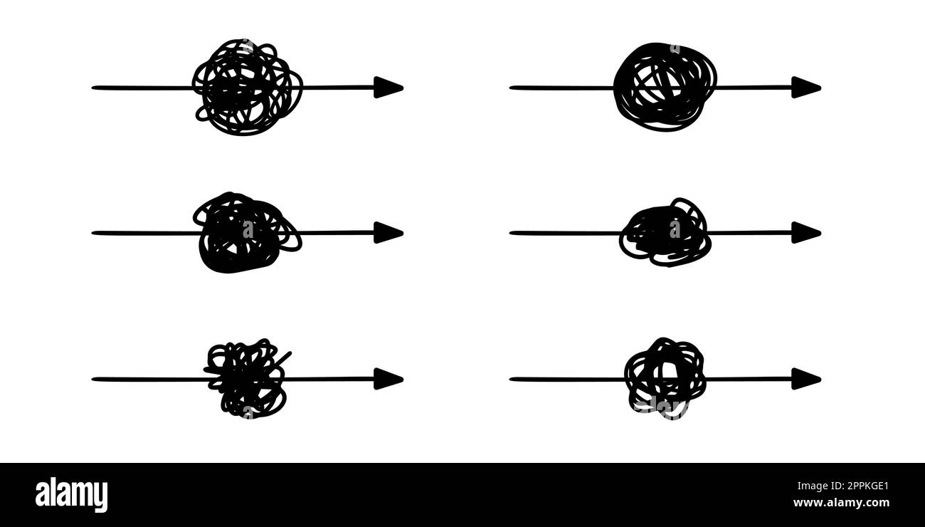 Set of doodle complex path lines. Vector illustration Stock Vector ...