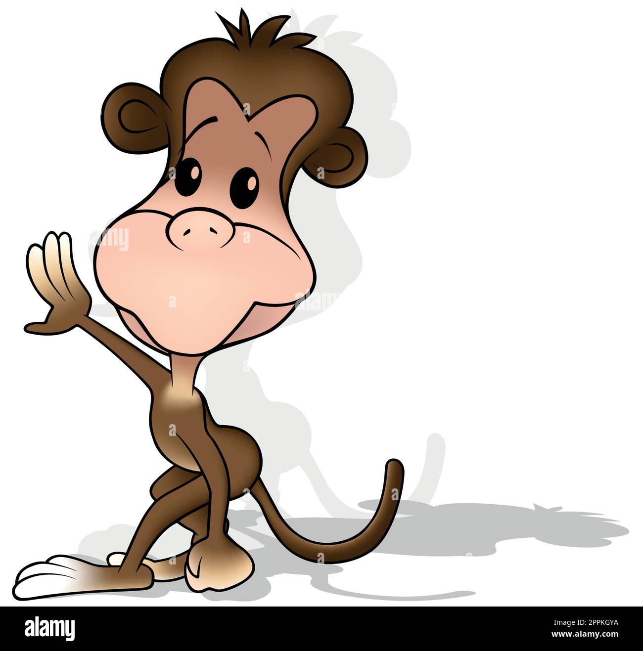 Brown Monkey with Outstretched Paw Stock Vector Image & Art - Alamy