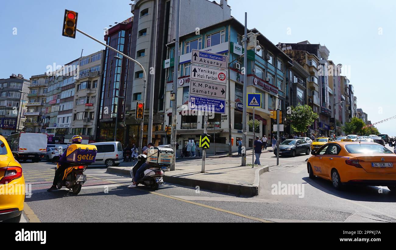 Istanbul, Turkey - September 14, 2022: Traffic light in Istanbul Stock ...