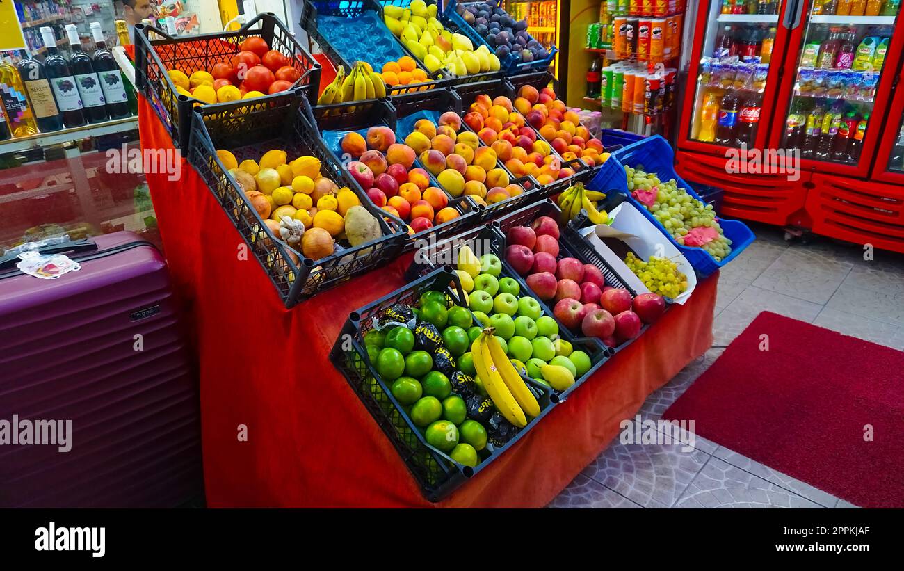 Istanbul, Turkey - September 14, 2022: Turkish fresh fruits on store ...