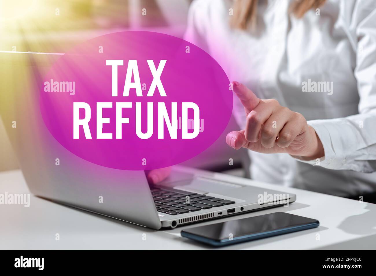 Conceptual display Tax Refund. Conceptual photo applied when money ...