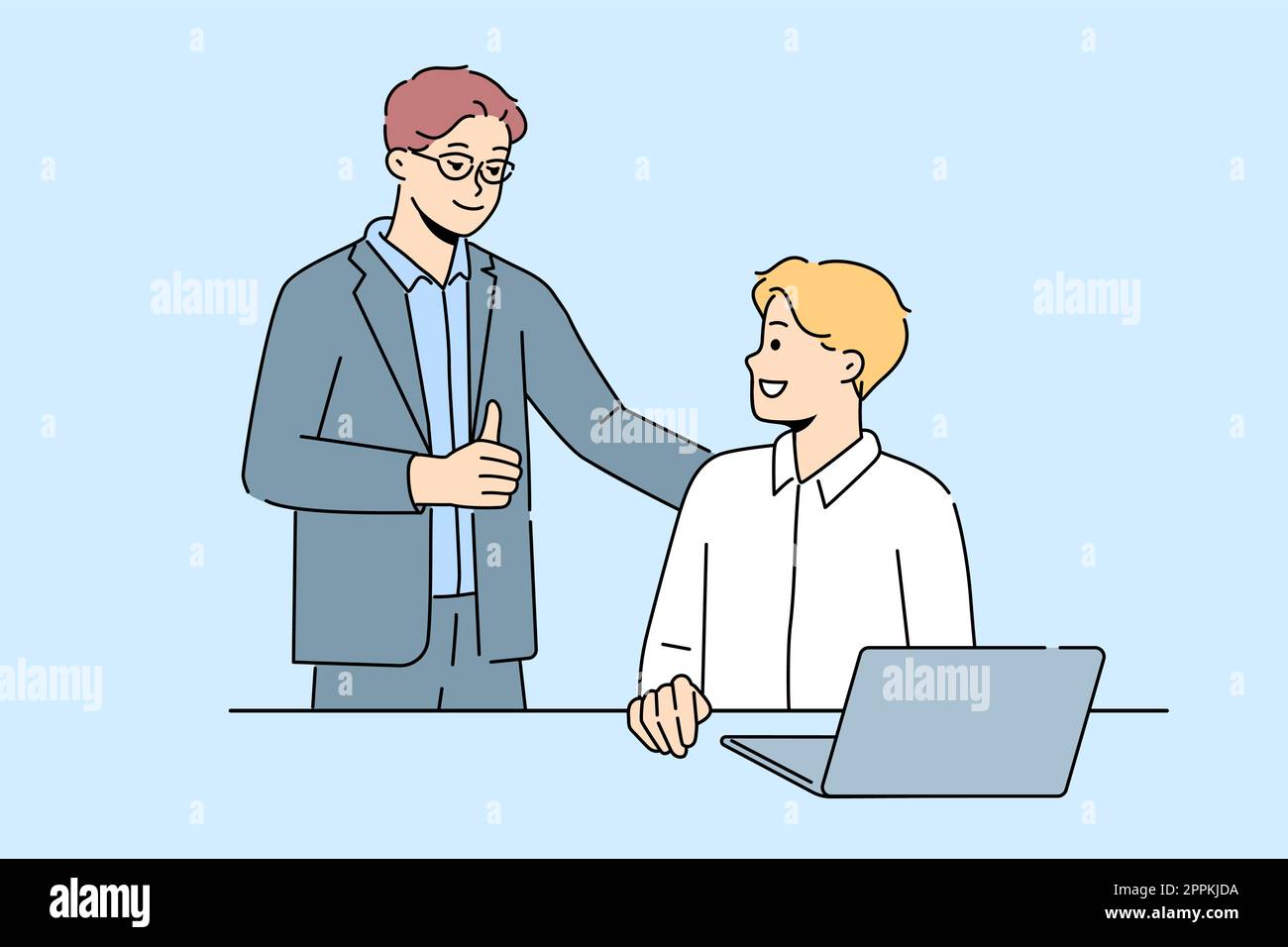 Praise colleague Stock Vector Images - Alamy