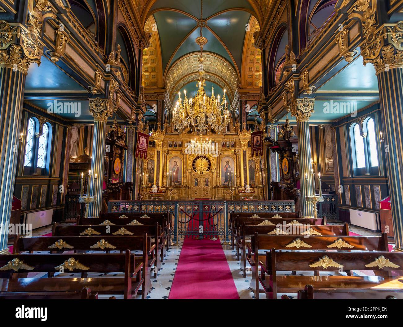 Interior of Bulgarian St. Stephen Church, or Sveti Stefan Kilisesi, an ...