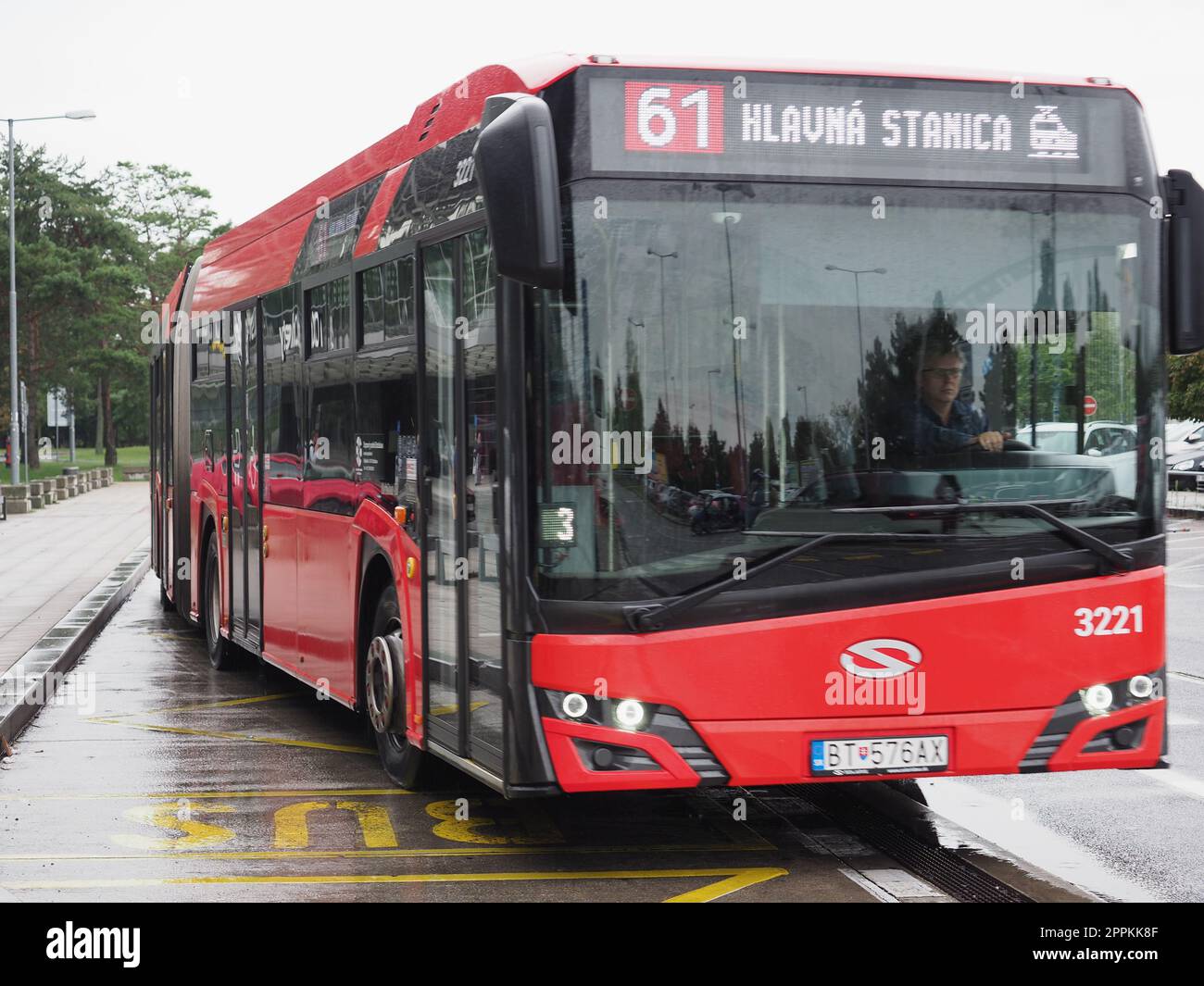 Airport bus Line 61 in Bratislava Stock Photo - Alamy