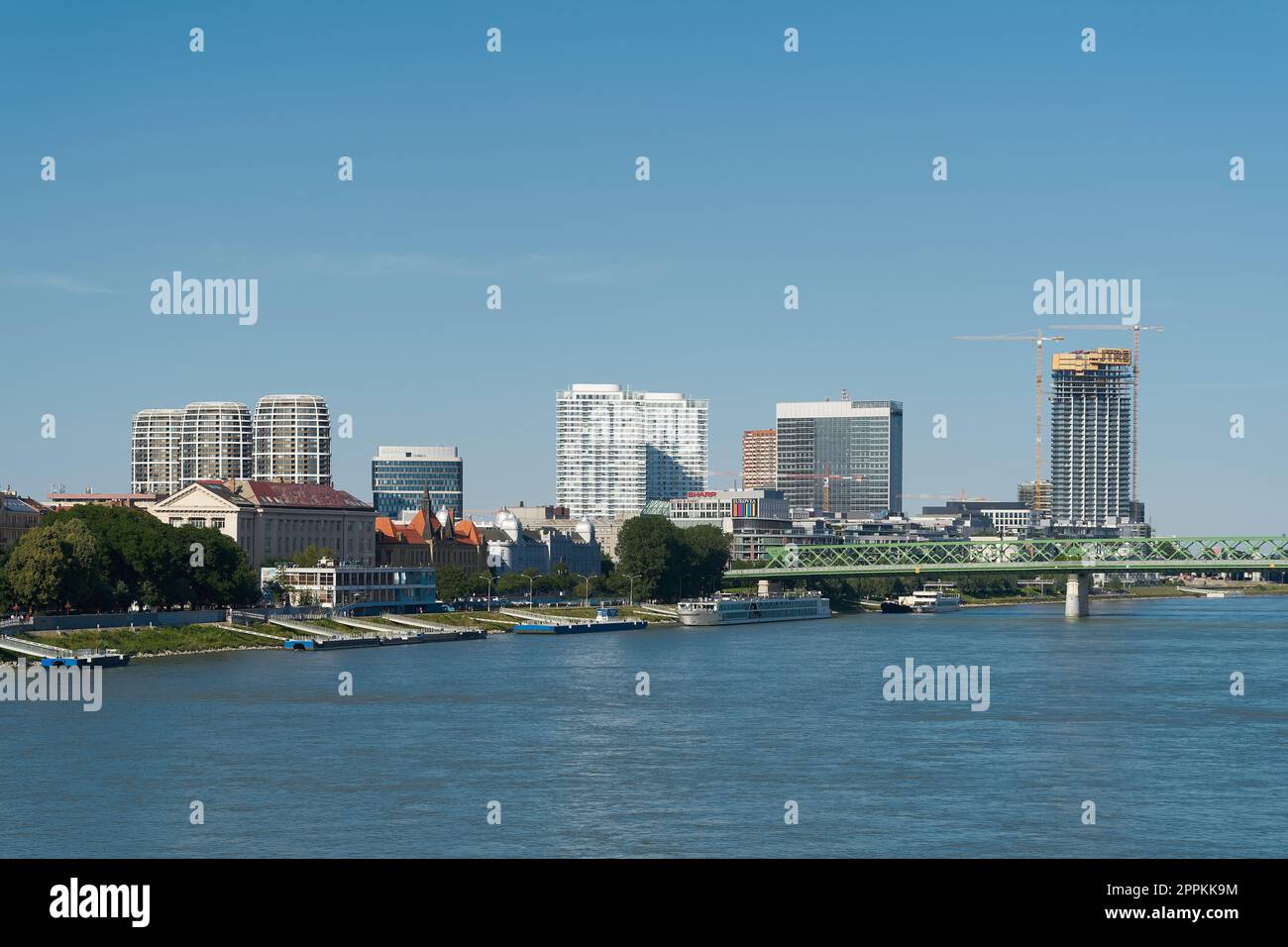 Skyline of the modern part of Bratislava, the capital of Slovakia Stock ...