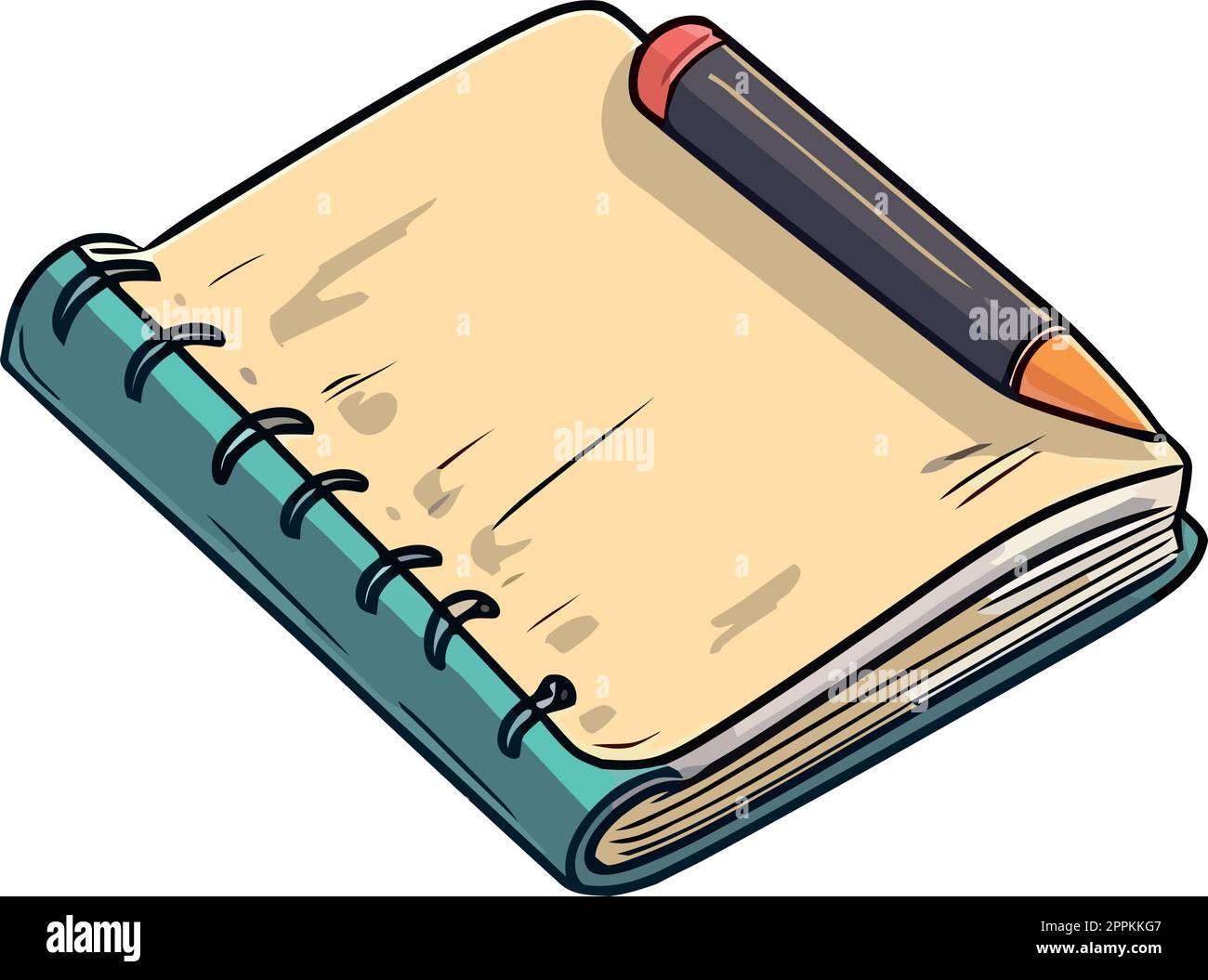 Cute notebook with pencil Stock Vector Image & Art - Alamy