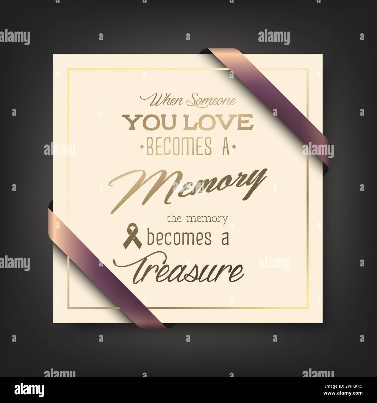 Vector Square Funeral Card. When Someone You Love Becomes a Memory the ...
