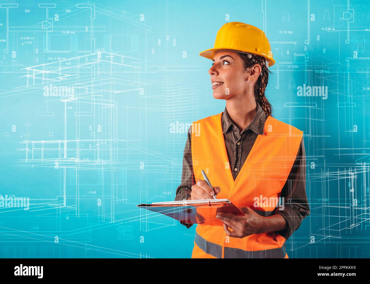 Woman architectural drawing hi-res stock photography and images - Alamy