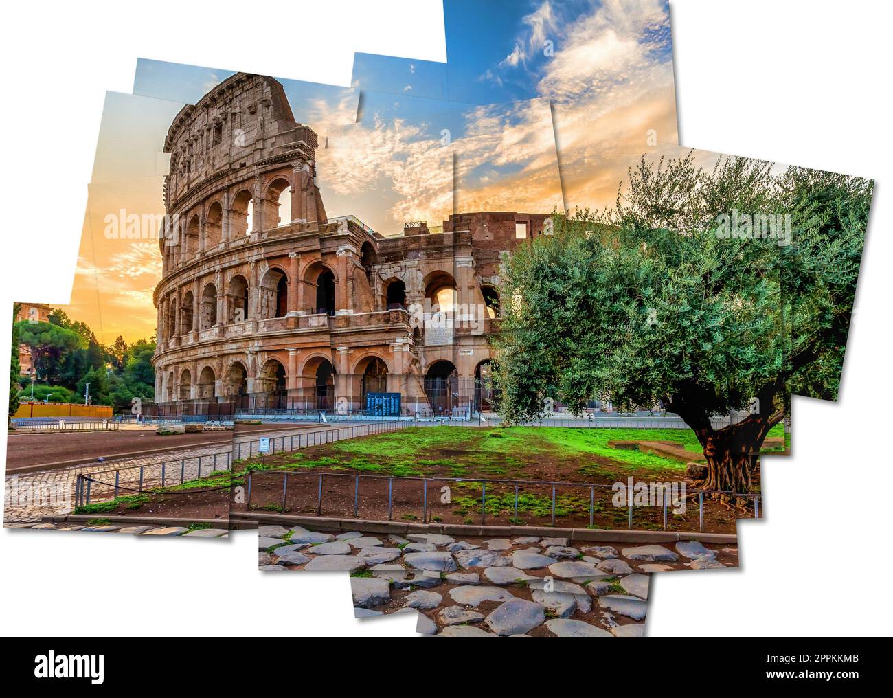 Italy, Rome - Sunset behind the Colosseum, the most famous Roman ...