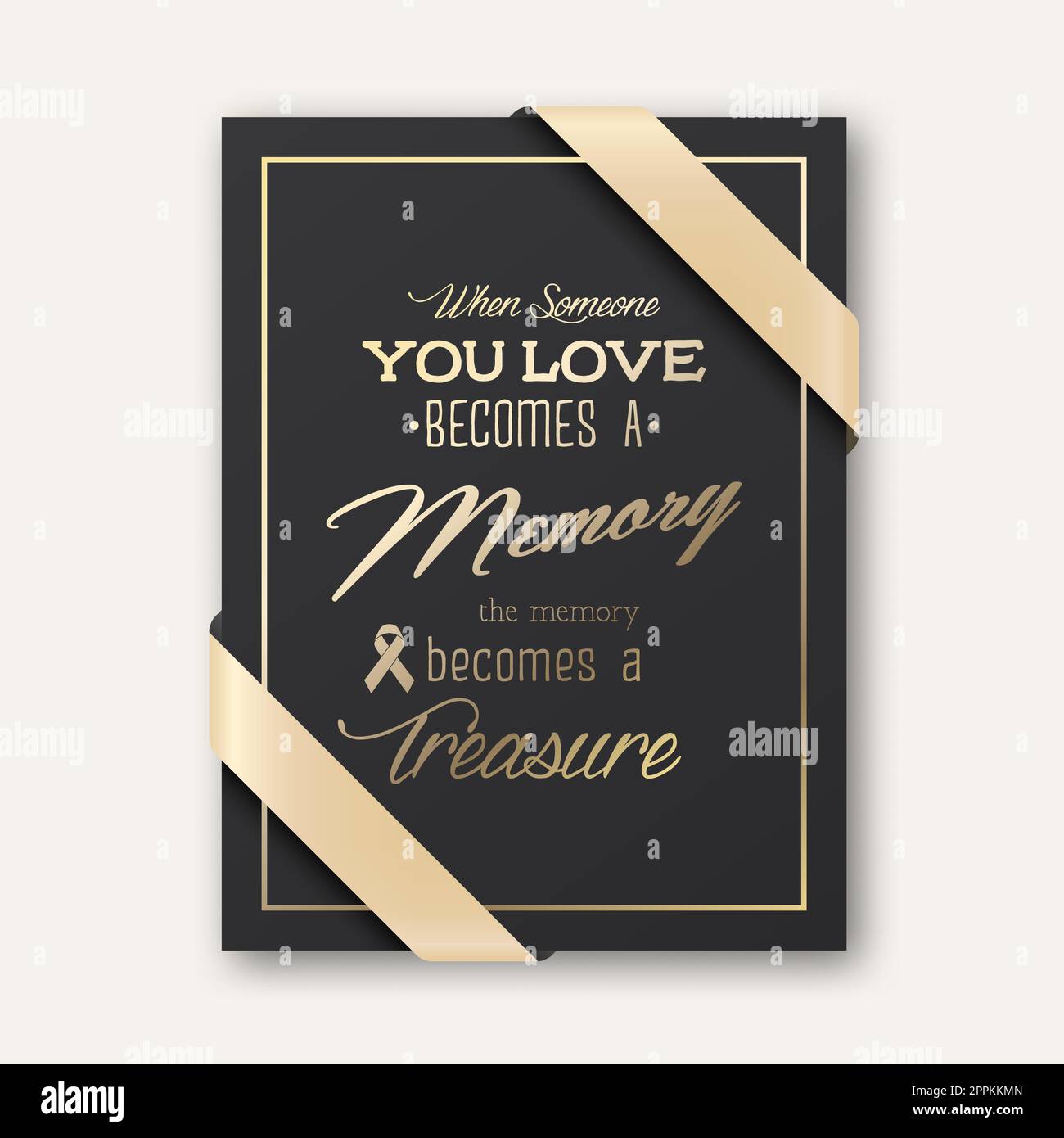 Vector Vertical A4 Funeral Card. When Someone You Love Becomes a Memory ...