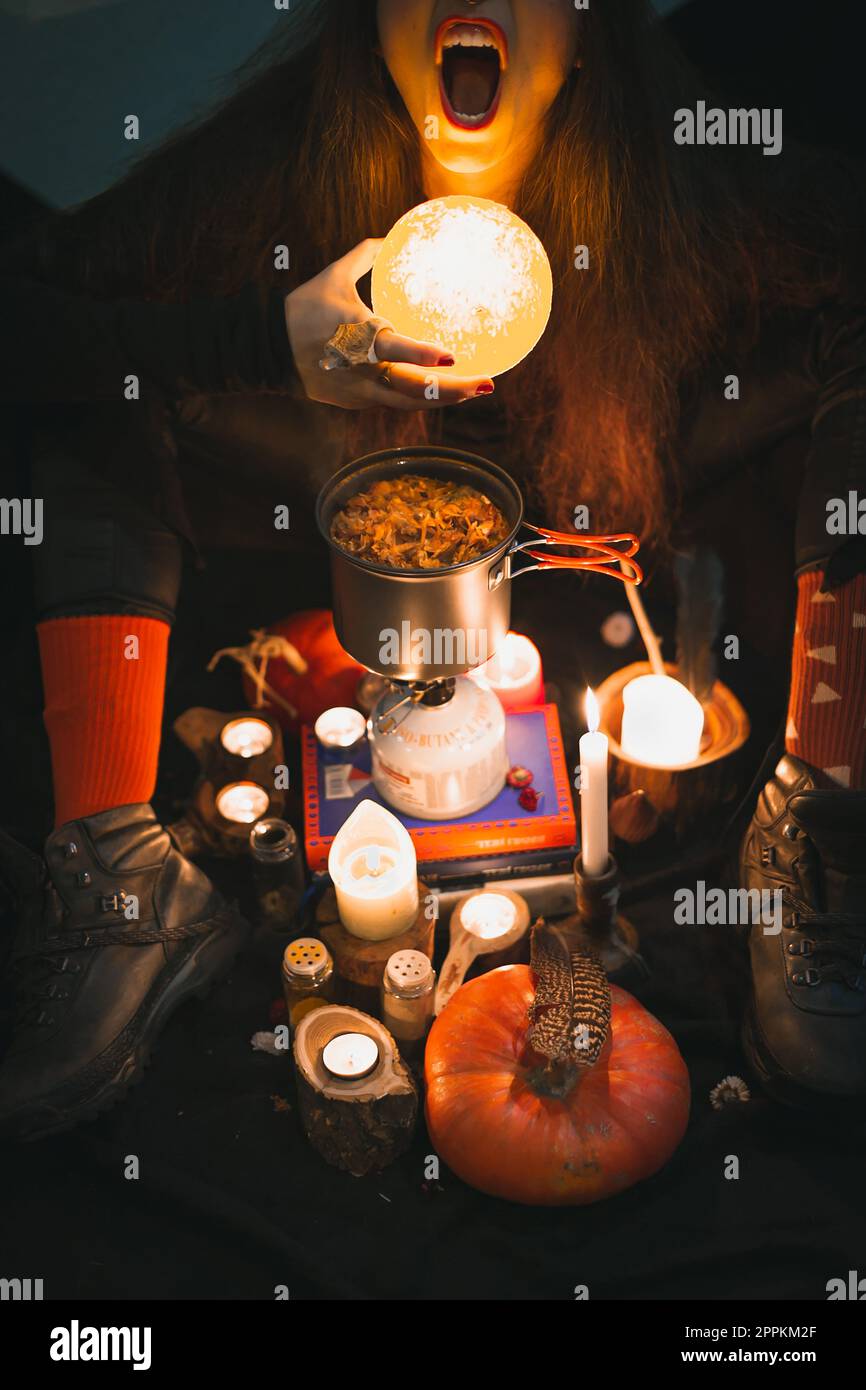 Magician ritual spell hi-res stock photography and images - Alamy