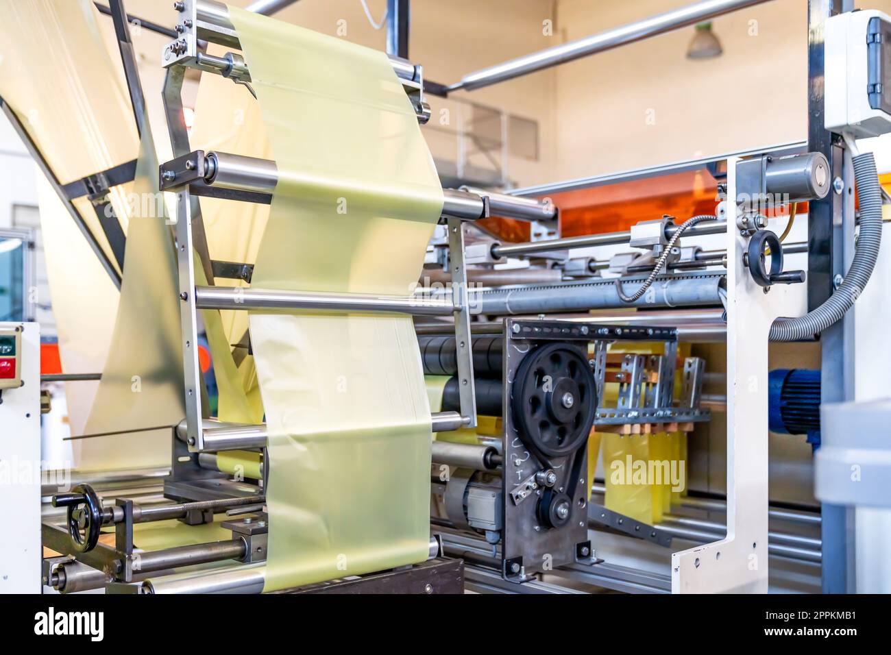 automatic line for the production of plastic bags Stock Photo - Alamy