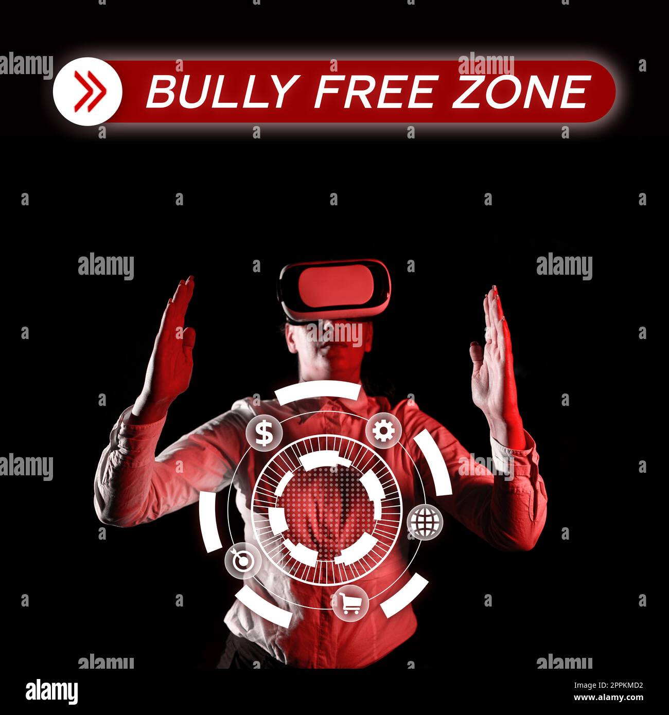 Sign displaying Bully Free Zone. Internet Concept Be respectful to ...