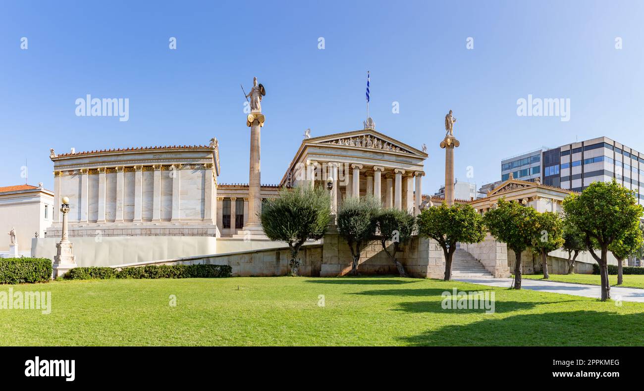 Athens academy statues hi-res stock photography and images - Alamy