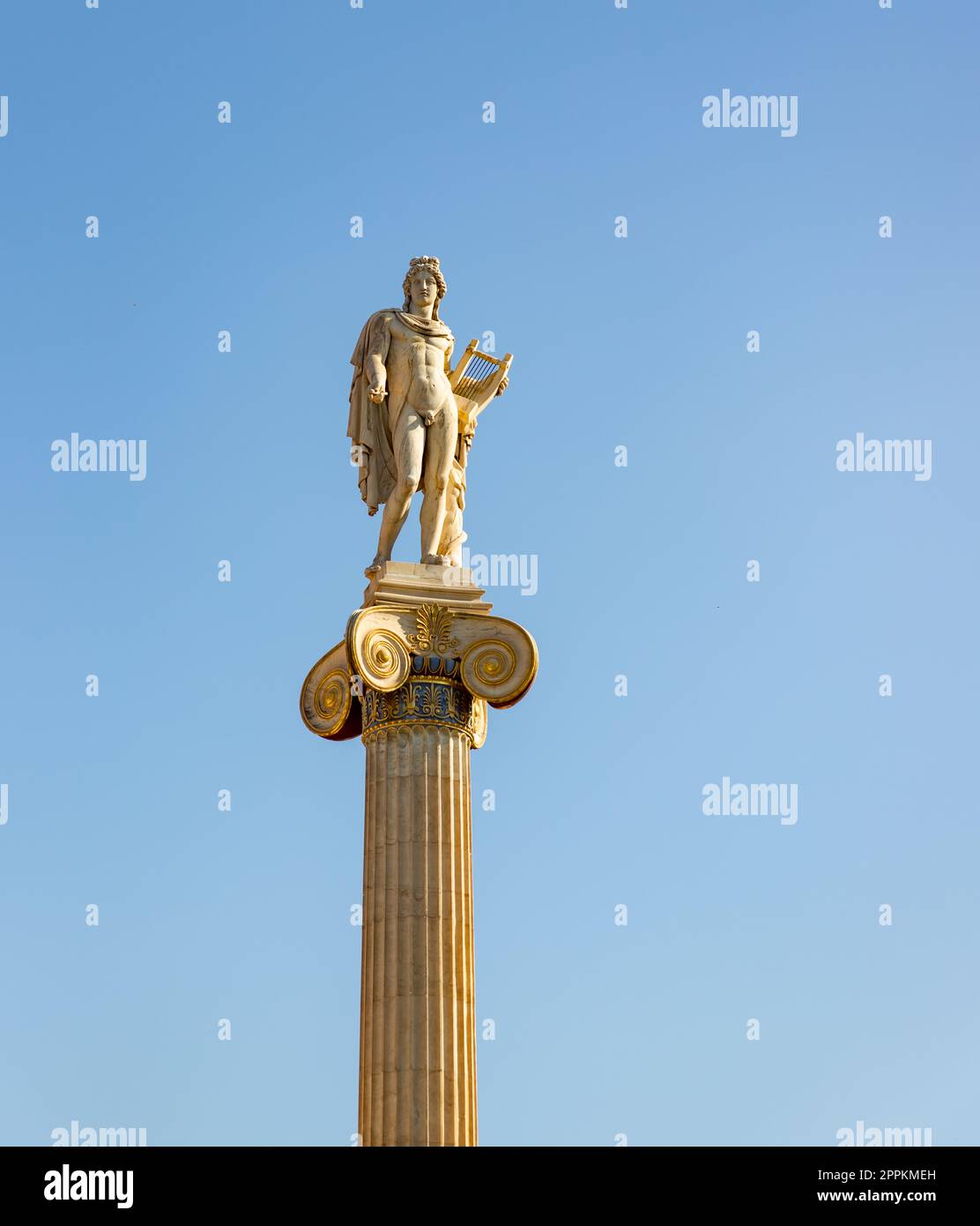 Academy of Athens - Apollo Column Stock Photo - Alamy