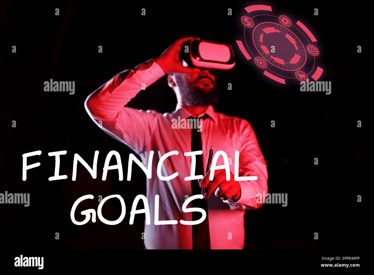 Conceptual caption Financial Goals. Business idea targets usually ...