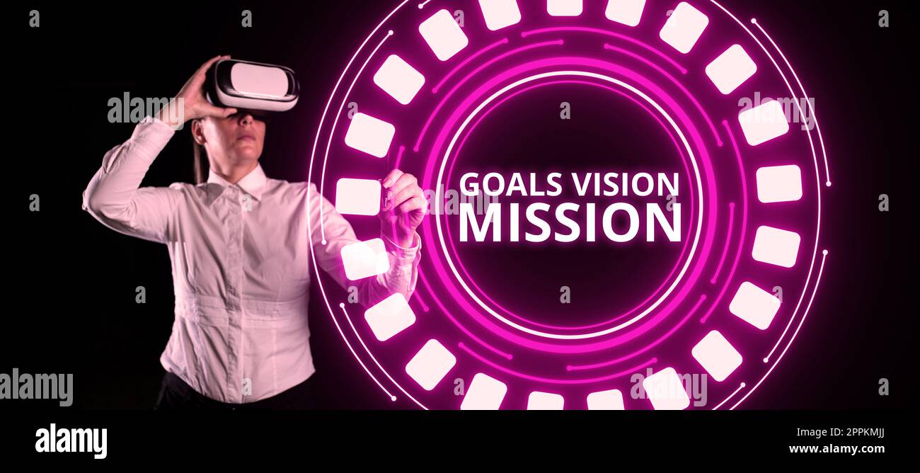 Inspiration showing sign Goals Vision Mission. Business approach ...