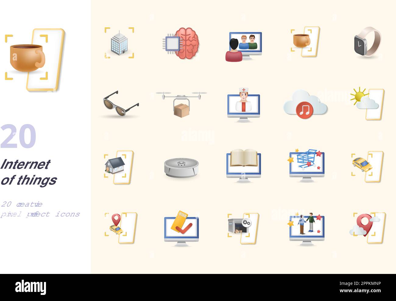 Internet of things set. Creative icons: smart city, artificial ...