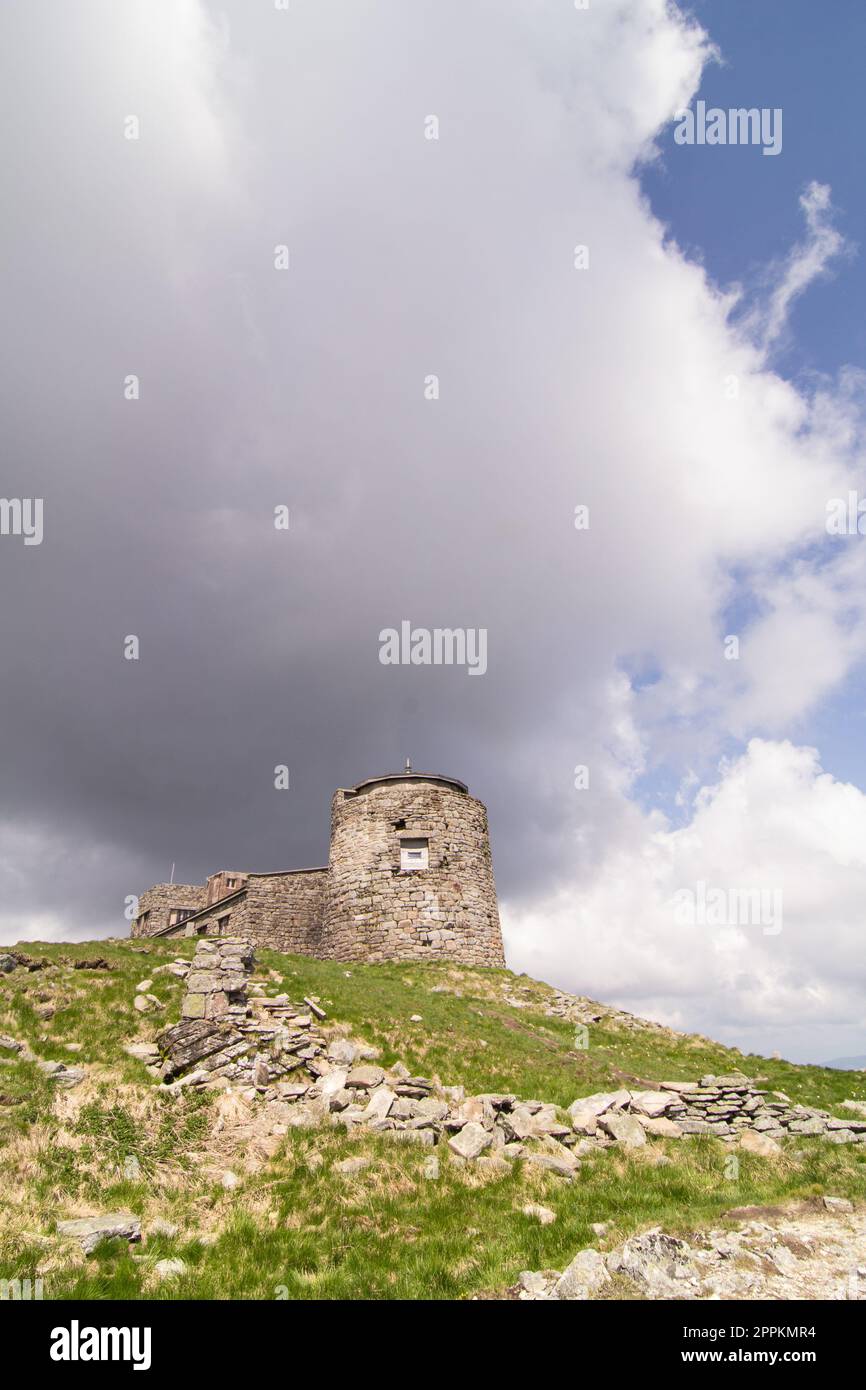 Abandoned stone fortress on cliff landscape photo Stock Photo - Alamy