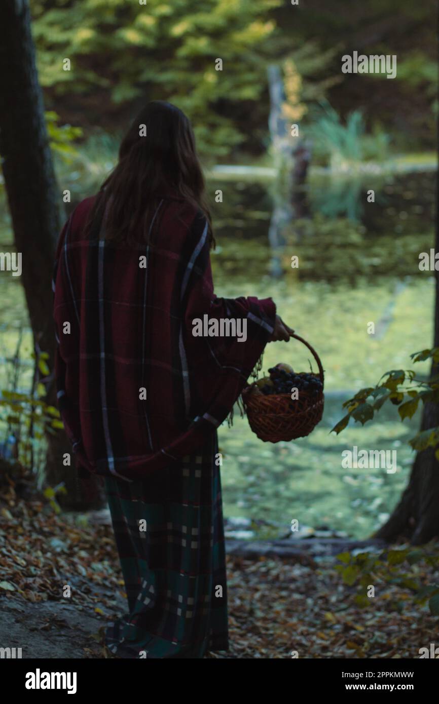 Person with picnic basket hi-res stock photography and images - Alamy